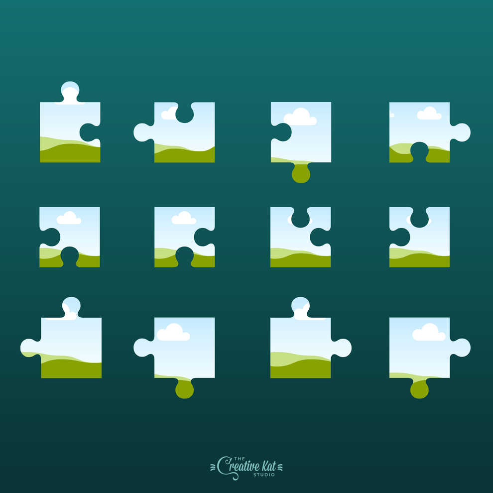 Puzzle Piece Shapes Custom Frames (53) – The Creative Kat Studio